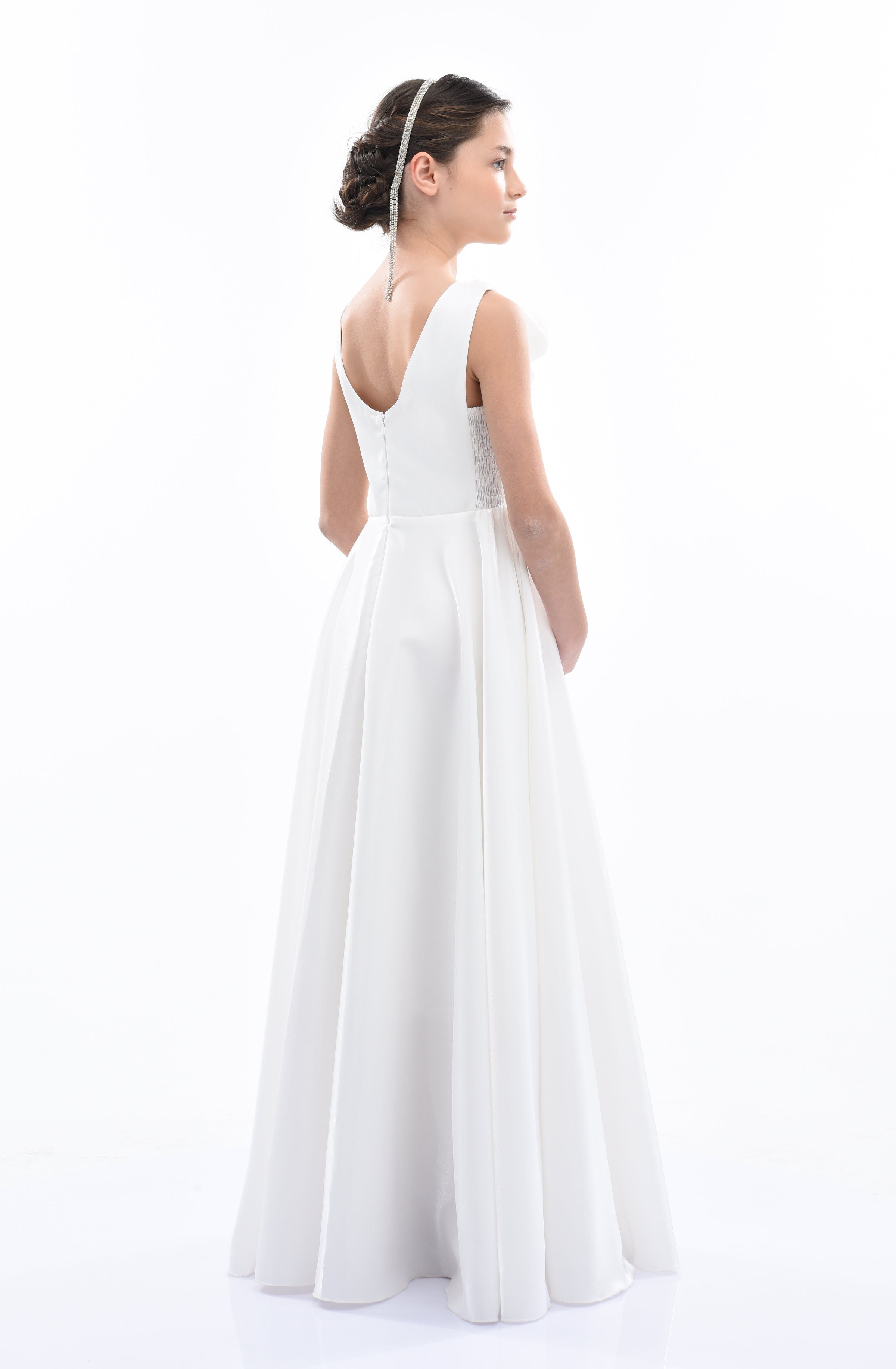 White Lenelle Rose Applique Gown - Tulleen.com