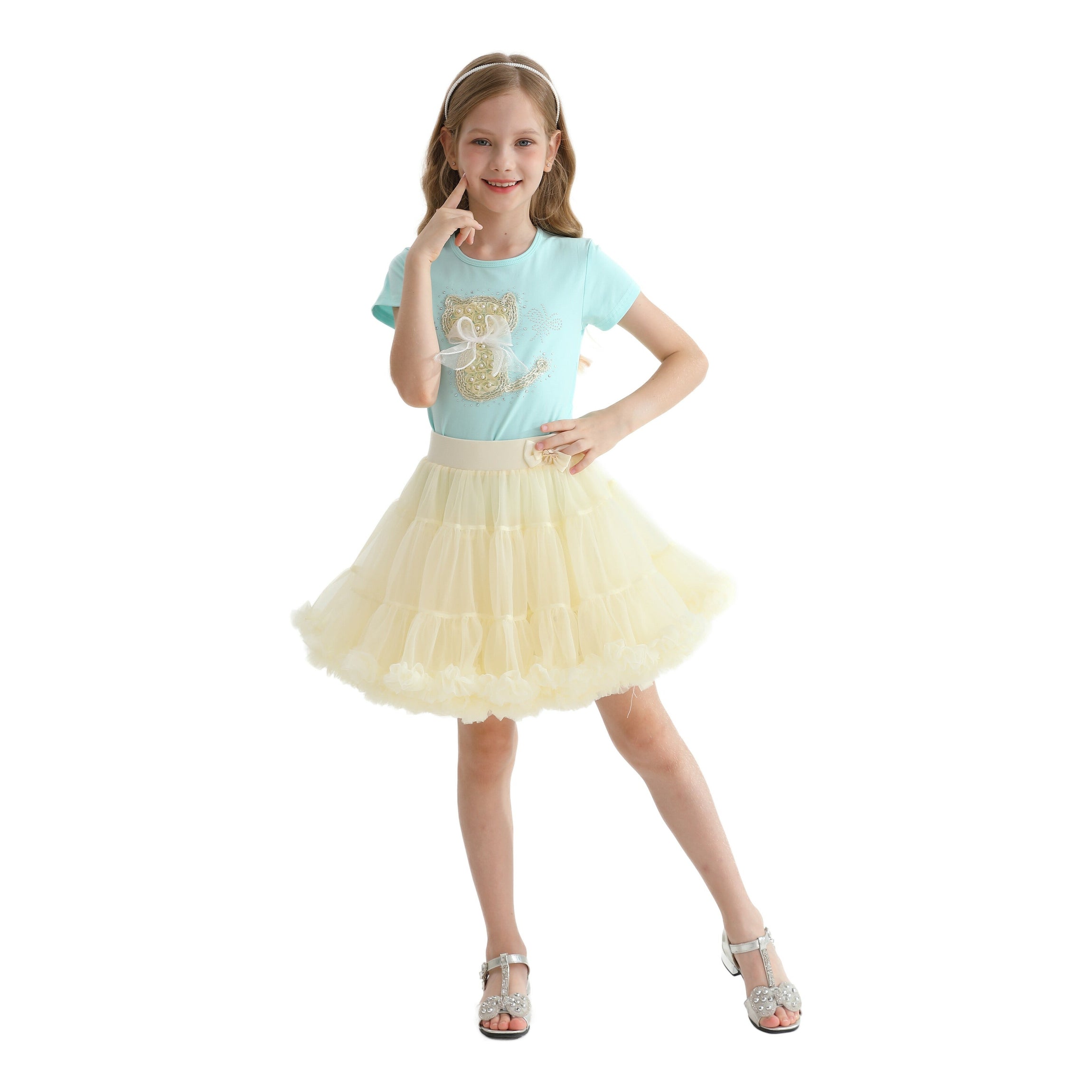 Multicolor Piper Cat Skirt Outfit - Tulleen.com