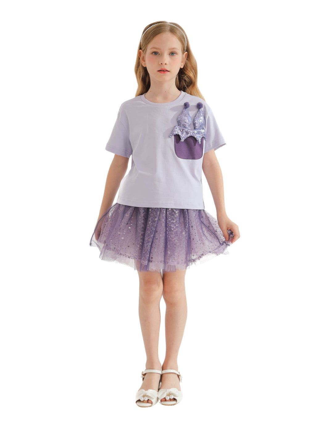 Purple Glimmer Applique Outfit - Tulleen.com